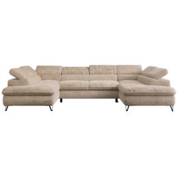 WOHNLANDSCHAFT PETER U Pl&uuml;sch Beige
