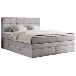 BOXSPRINGBETT ERNI KING 200/200 Hellgrau Velvet - H3