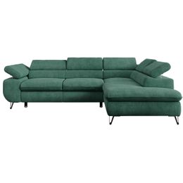 ECKSOFA PETER L Gr&uuml;n Struktur - Rechts Seite
