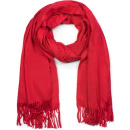 Schal styleBREAKER "Weicher Schal Uni mit Fransen", Damen, rot, Obermaterial: 100% Viskose CV., Modisch, Modet&uuml;cher Schal