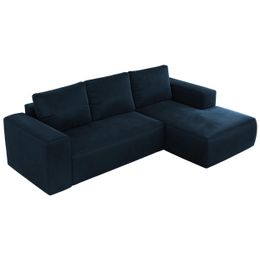 ECKSOFA TRENTINO L Dunkelblau Velvet - Rechts