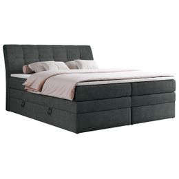 BOXSPRINGBETT GOLD-10 KING 180/200 Dunkelgrau Struktur - H3