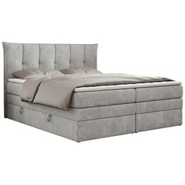 BOXSPRINGBETT PREMIUM 10 KING 200/200 Hellgrau Struktur - H4