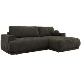 ECKSCHLAFSOFA RINA L Dunkelgrau Schenille glatt - rechts