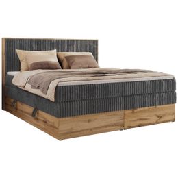 BOXBETT WOOD CLASSIC KING 180/200 - Grau Cord - H4