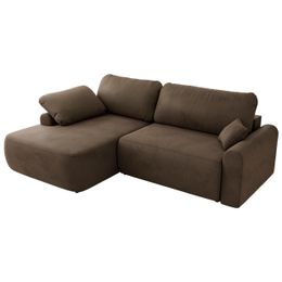 ECKSCHLAFSOFA CUBO L Braun Velvet - links