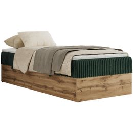 BOXBETT WOOD ZERO 90/200 - Dunkelgr&uuml;n Cord - H3 - Topper T25