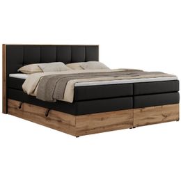 BOXSPRINGBETT ALBERO 1 KING 200/200 Schwarz Kunstleder - H3