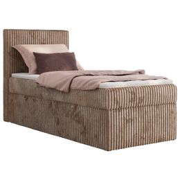 BOXBETT TILIANO 90/200 - Braun Cord - H3 - Visco Topper - Links
