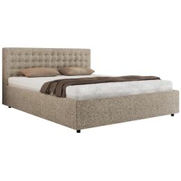POLSTERBETT PAVO CLASSIC 160/200 - Dunkelbeige Strukture - ohne Matratze