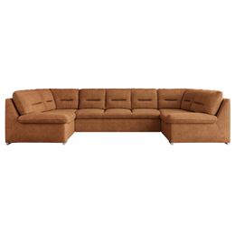 WOHNLANDSCHAFT COMODO U Orange Struktur