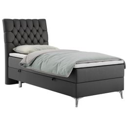 BOXBETT MILEN 90/200 Dunkelgrau Kunstleder - H4 - Links Seite