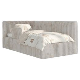 POLSTERBETT TILVO ALTA 90/200 - Beige Cord - Schaumstoffmatratze - Links