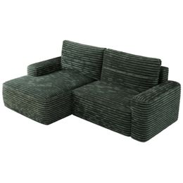 ECKSOFA BELLUNO L Gr&uuml;n Cord - Links
