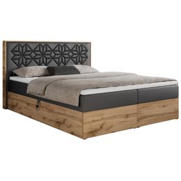 BOXBETT NESSI - 120/200 Dunkelgrau Kunstleder - H4