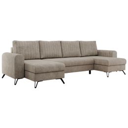 WOHNLANDSCHAFT AXEL U Struktur Beige