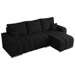 ECKSOFA KIRASSO L Schwarz Boucle