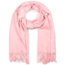 Schal styleBREAKER "Weicher Schal Uni mit Fransen", Damen, rosa, Obermaterial: 100% Viskose CV., Modisch, Modet&uuml;cher Schal