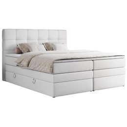 BOXSPRINGBETT ERNI KING 200/200 Wei&szlig; Kunstleder - H3