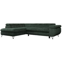 ECKSOFA PEDRO L Gr&uuml;n Cord - Links Seite