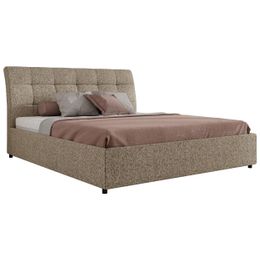 POLSTERBETT GALA CLASSIC 180/200 - Dunkelbeige Strukture - Schaum-Matratze