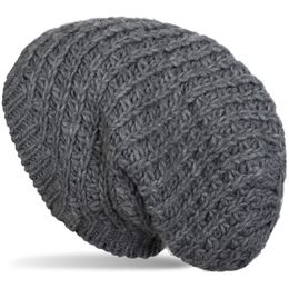 Strickm&uuml;tze styleBREAKER "Grobstrick Beanie M&uuml;tze", Damen, grau, Obermaterial: 10% Viskose CV. 80% Polyacryl PAN. 10% Wolle WO., Modisch, M&uuml;tzen Strickm&uuml;tze