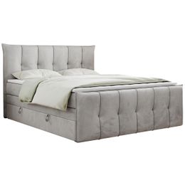BOXSPRINGBETT PREMIUM 11 KING 200/200 Hellgrau Velvet - H4