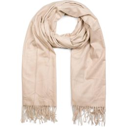 Schal styleBREAKER "Weicher Schal Uni mit Fransen", Damen, braun (hellbraun), Obermaterial: 100% Viskose CV., Modisch, Modet&uuml;cher Schal