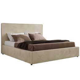 POLSTERBETT CORIVO CLASSIC 180/200 - Beige Velvet - Schaum-Matratze