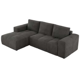 ECKSOFA MONIVA Dunkelgrau Velvet - Links