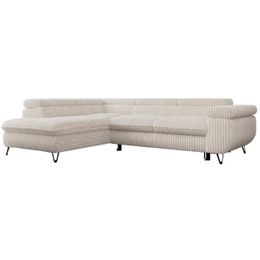 ECKSOFA PEDRO L Beige Cord - Links Seite