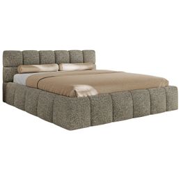 POLSTERBETT NIRA CLASSIC 180/200 - Grau Strukture - Pocket-Matratze