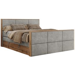 BOXSPRINGBETT ALBERO 2 KING DUO 180/200 Hellgrau Strukture - H4
