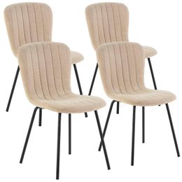 STUHL 4er-Set Lucky beige Stoff