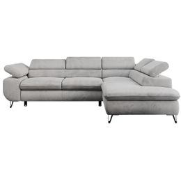 ECKSOFA PETER L Hellgrau Velvet - Rechts Seite