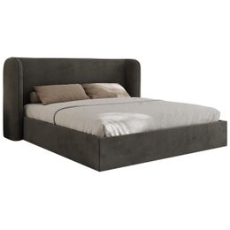 POLSTERBETT EMORA CLASSIC 140/200 - Dunkelgrau Velvet - Pocket-Matratze
