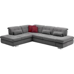 Ecksofa DIE PLANBAR "MP-IN17004 L-Form, Breite 323 cm, wahlweise weitere Funktionen", grau, B:323cm H:84cm T:124cm, 100% Polyester, Sofas, Ecksofa, Kaltschaum-Polsterung, inkl. Sitztiefenverstellung