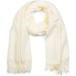 Schal styleBREAKER "Weicher Schal Uni mit Fransen", Damen, wei&szlig; (creme), Obermaterial: 100% Viskose CV., Modisch, Modet&uuml;cher Schal