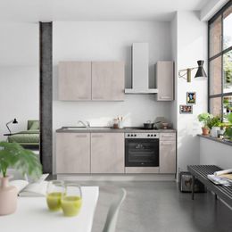 Nobilia K&uuml;chenblock Riva Low m. Ger&auml;ten Grau