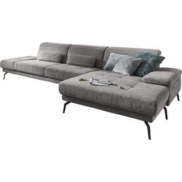 Ecksofa DIE PLANBAR "MP-IN20126 L-Form mit Federkern-Polsterung", grau, B:328cm H:82cm T:190cm, 100% Polyester, Sofas, Ecksofa, mit Kopfteilverstellung, optional Sitztiefen- & Armteilverstellung