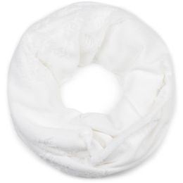 Loop styleBREAKER "Loop Schal Destroyed Look", Damen, wei&szlig;, Obermaterial: 50% Viskose CV. 50% Polyester PES., Modisch, Modet&uuml;cher Loop
