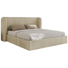 POLSTERBETT EMORA CLASSIC 160/200 - Beige Velvet - Schaum-Matratze