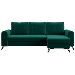 ECKSOFA Axel Velvet Dunkelgr&uuml;n