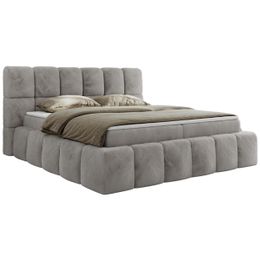 BOXBETT NIRA 140/200 - Hellgrau Pl&uuml;sch - H4