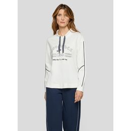 Sweatshirt Rabe "Sweatshirt", Damen, Gr. 52, wei&szlig;, 48%Polyester 47%Viskose 5%Elasthan, unifarben, gerade, Sweatshirts Sweatshirt