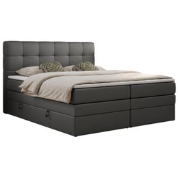 BOXSPRINGBETT LUKA KING 200/200 Dunkelgrau Kunstleder - H4