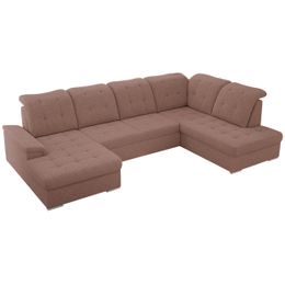 WOHNLANDSCHAFT MADRITO U - Rosa Boucle - Rechts