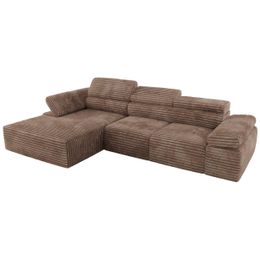 ECKSOFA RILASSO L Braun Cord - links