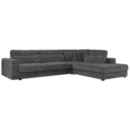ECKSOFA Savona Dunkelgrau breiter Cord - rechts