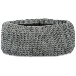 Stirnband styleBREAKER "Einfarbiges Stirnband in feiner H&auml;kel Optik", Damen, grau (grau meliert), 100% Polyacryl PAN. Futter: 100% Polyester PES., Modisch, M&uuml;tzen Stirnband